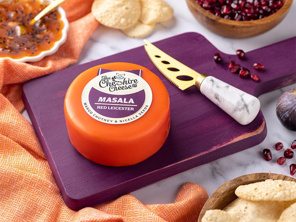What is Masala - Spiced Mango Chutney & Nigella Seeds Red Leicester Cheese?